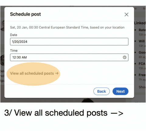How can I change or edit a scheduled post in LinkedIn? | Minter Dial